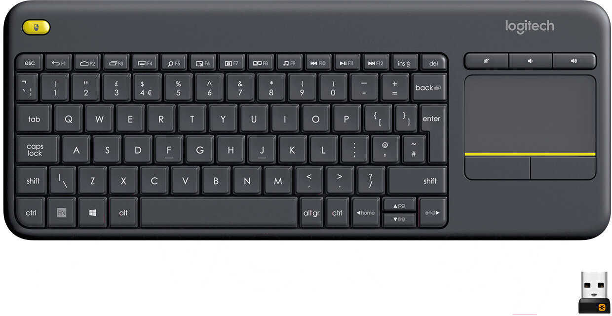 Клавиатура беспроводная K400 Plus черный USB Multimedia