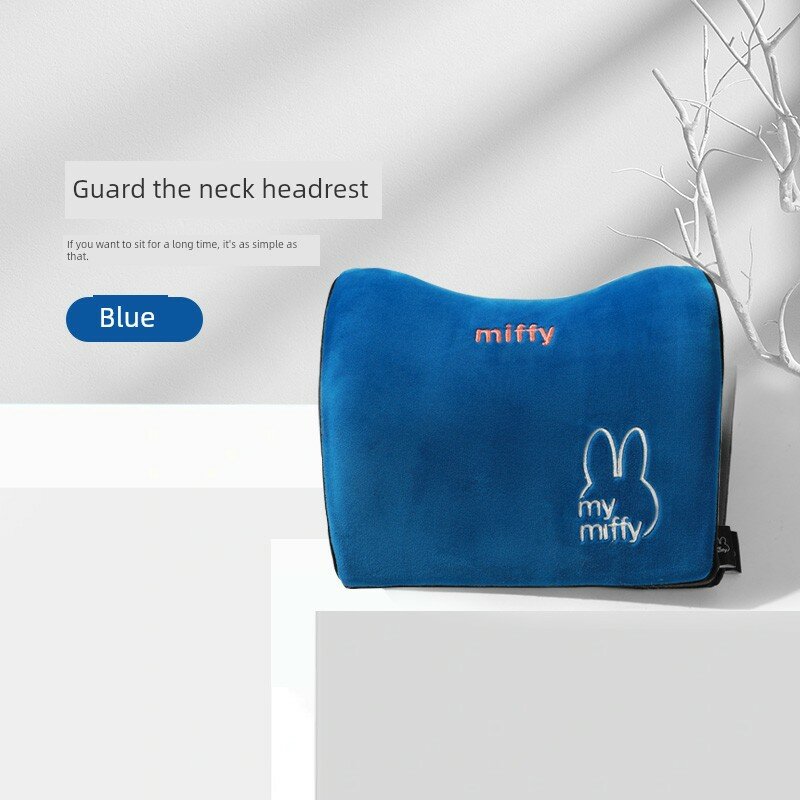 Miffy Подушка для сиденья автомобиля с высокоплотным пеноматериалом, синяя, удобная поддержка поясницы при вождении