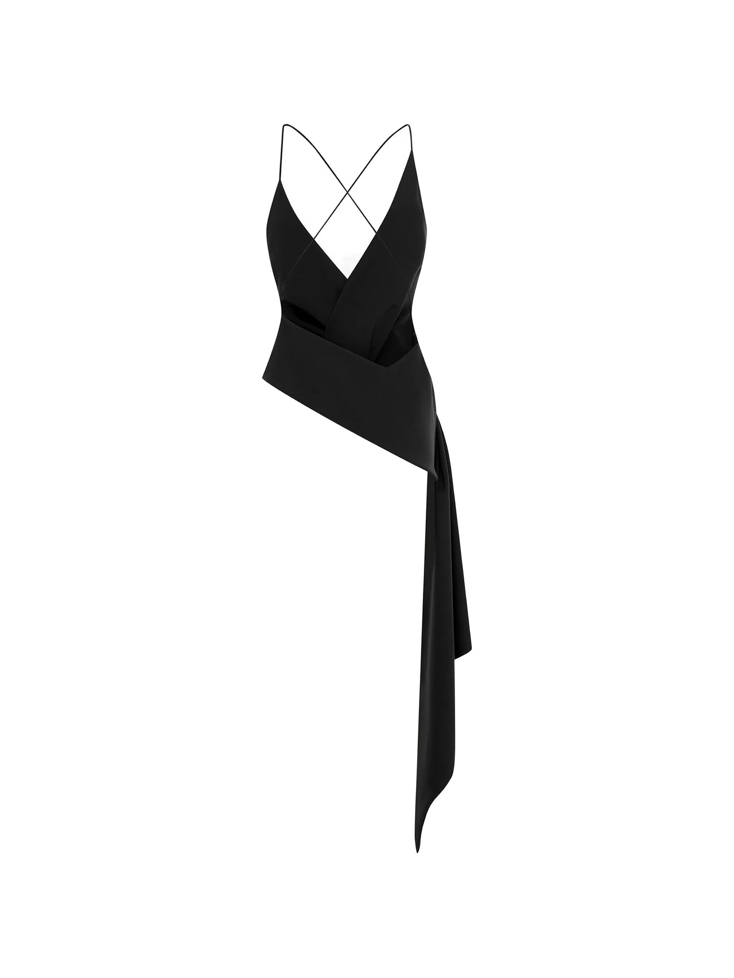 Топ Alex Perry Asymmetric wrap-style top, размер 10, black/black — фото 1
