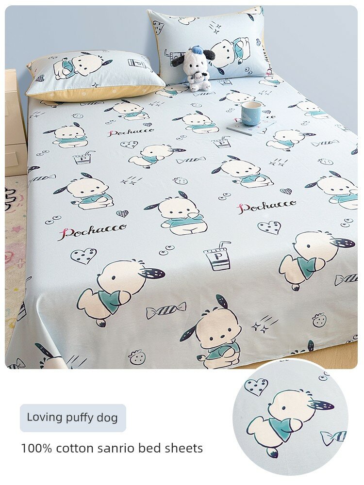 Постельное белье Sanrio Pacha Dog из чистого хлопка, односпальное, 100% хлопок, пододеяльник, осень-зима 2025, новинка,