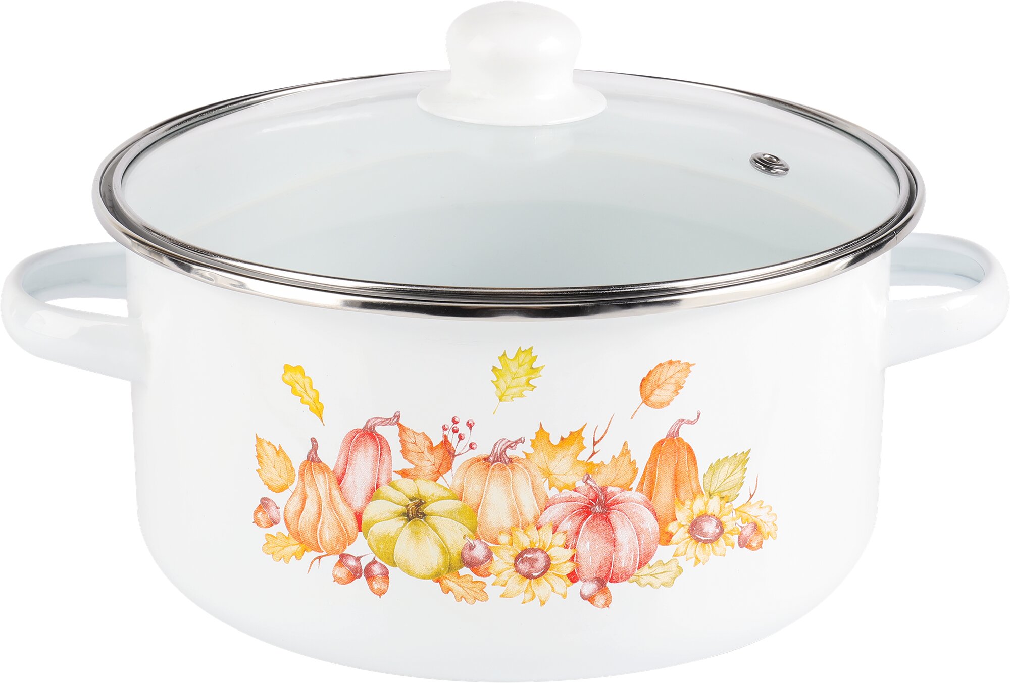 Кастрюля HOMECLUB Enamel, деколь, 3.7л