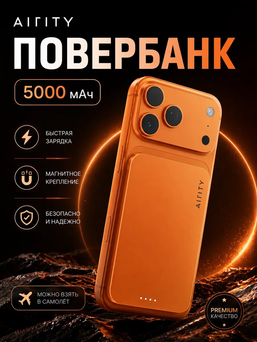 Магнитный повербанк для iPhone MagSafe
