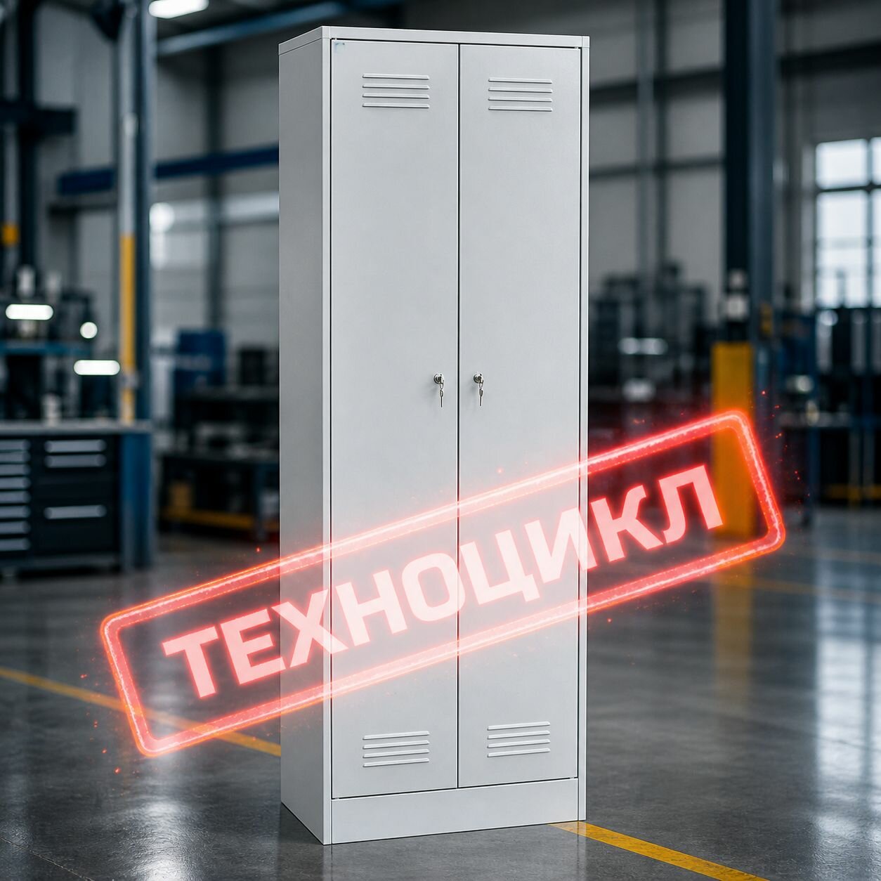 Шкаф двухстворчатый сварной для раздевалок, 1500х600х500 мм, сварная техноцикл