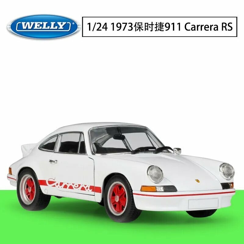 WELLY 1:24 1973 Porsche 911 Carrera RS Alloy Model Car подарки от коллекционеров, металлические модели автомобиля, коллекция высокого класса