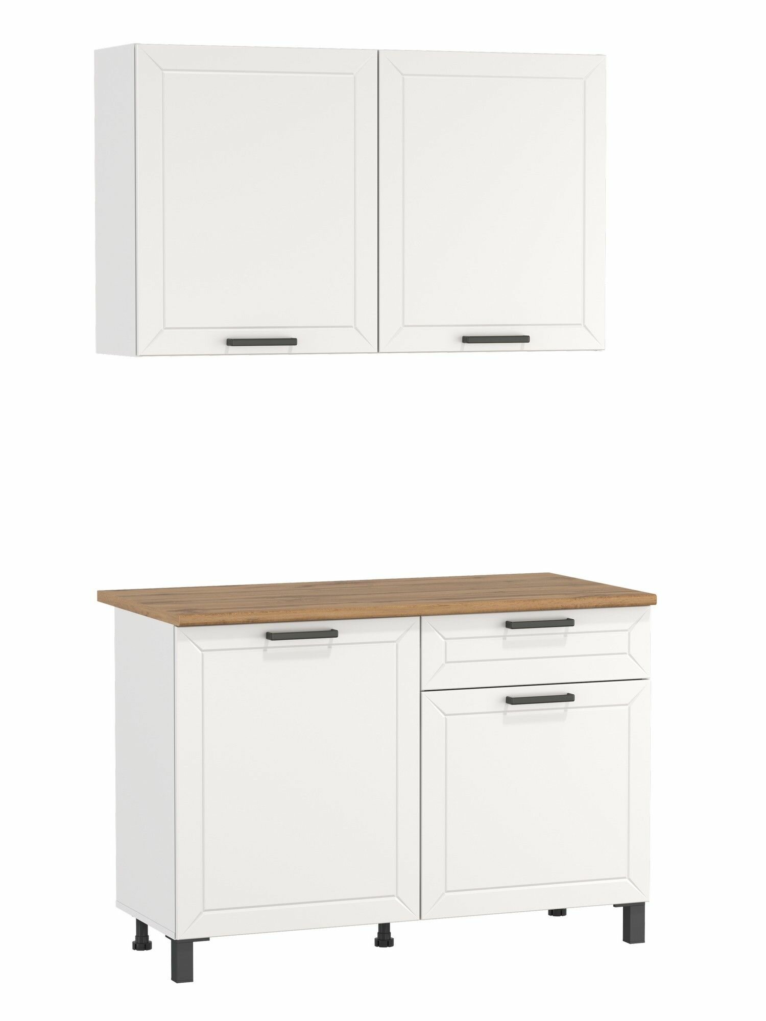 InHouse Кухонный гарнитур "Мадрид" МДФ Белый 120х220х60