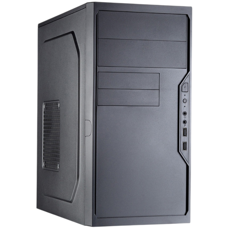 Корпус с блоком питания 500Вт./ Case Foxline FL-733 mATX case, black, w/PSU 500W 12cm, 1xPCIe(6pin), w/2xUSB2.0, w/pwr cord, w/o FAN