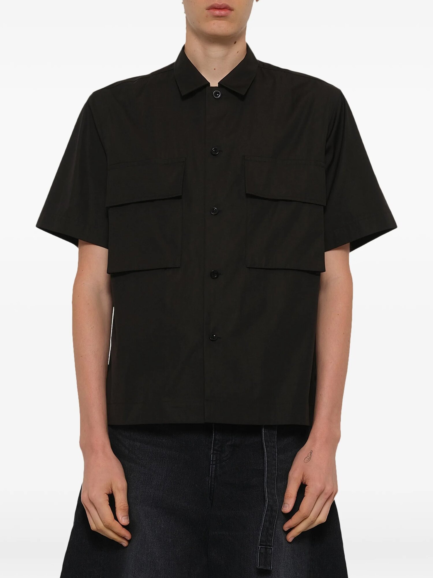 Рубашка Sacai, размер 48, black / black — фото 1