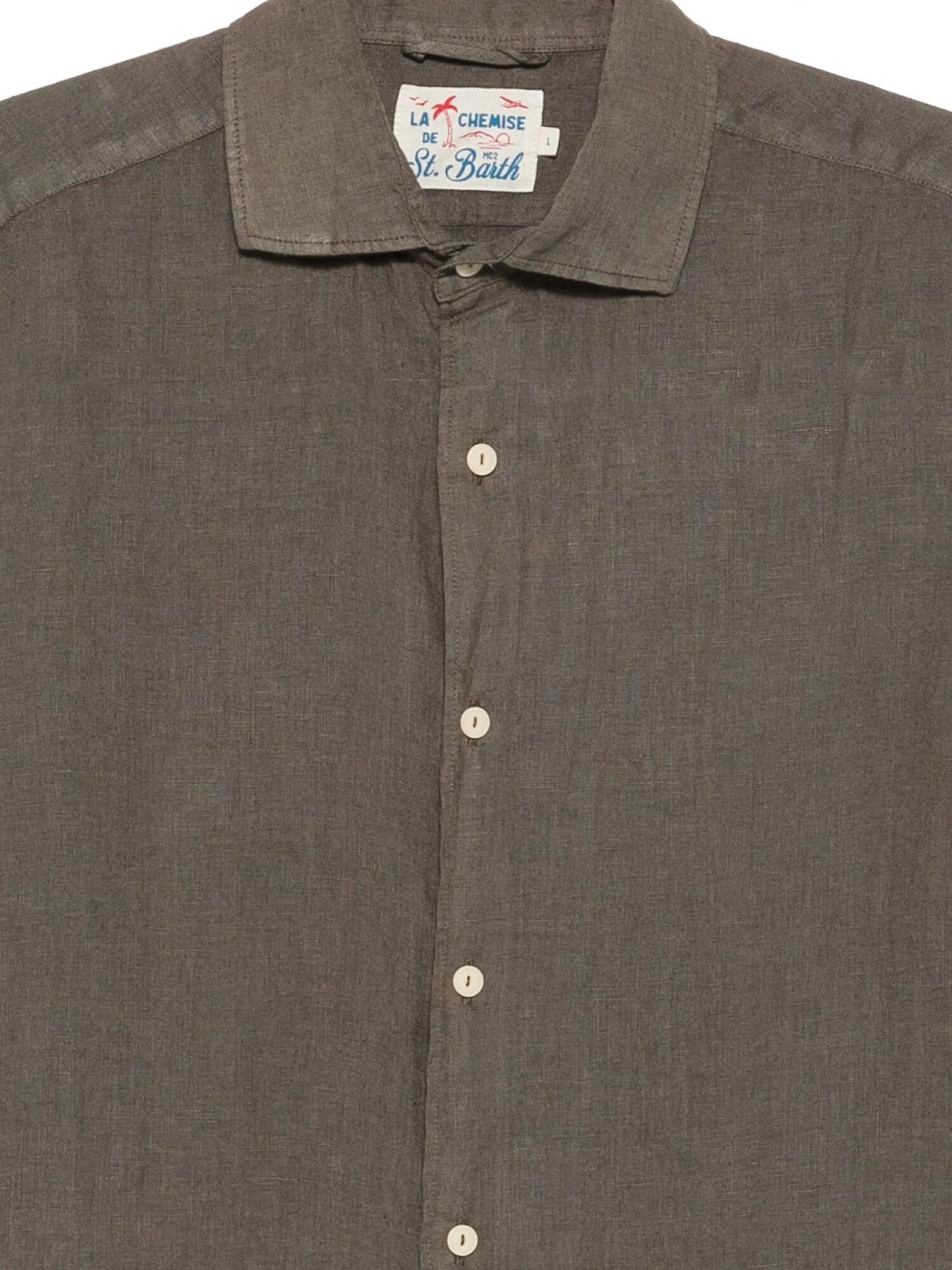 Рубашка MC2 Saint Barth Pamplona buttoned shirt, размер S, коричневый — фото 1