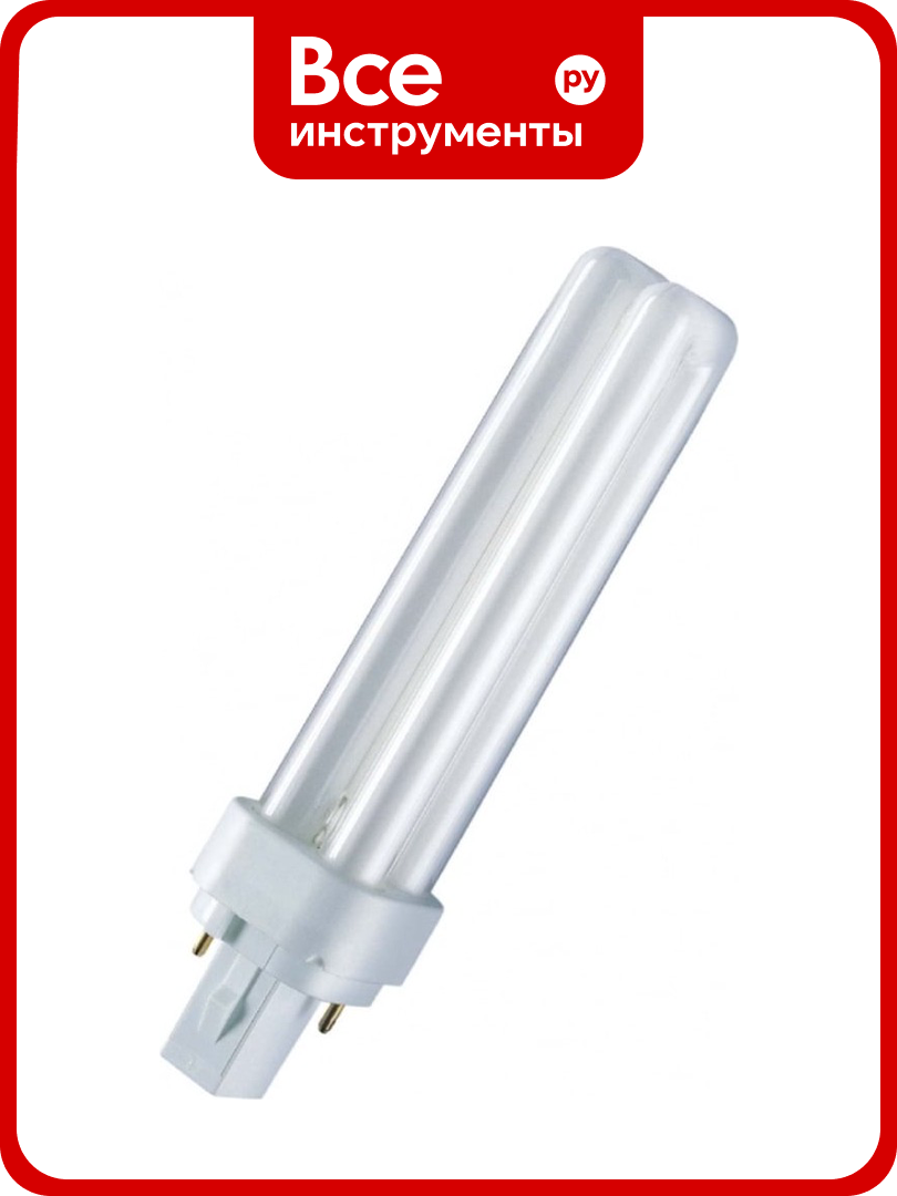 Люминесцентная компактная лампа OSRAM DULUX D 18W/840 G24d-2 4050300012056, Лампа излучает нейтральный белый свет
