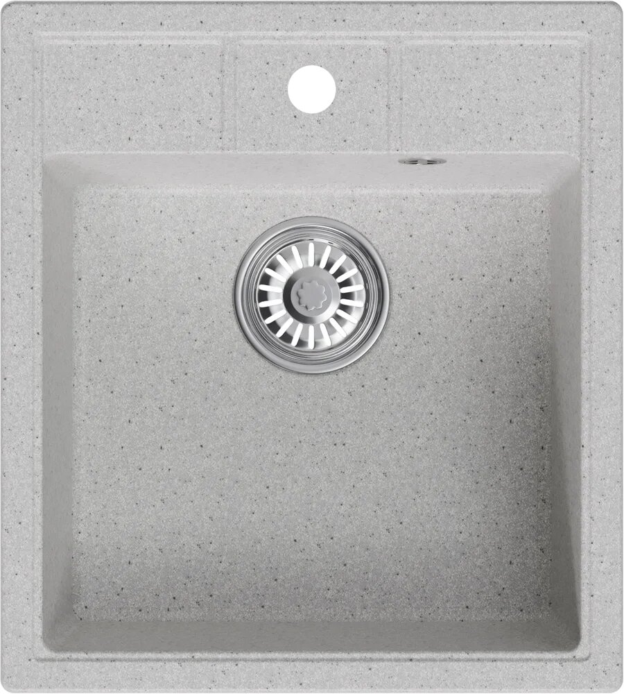 Мойка кухонная Mixline ML-GM28 мраморная, 45x50, прямоугольная, мойка для кухни, серая, матовая
