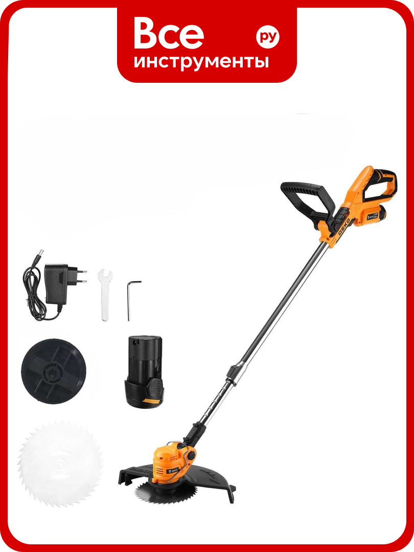 Триммер садовый аккумуляторный DEKO DKTR12V Max 2x3.0 Ач 063-4238-1 для кошения травы