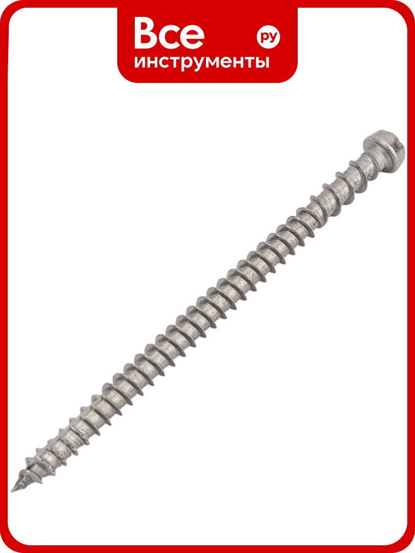Шуруп для террасной доски Rusconnect CRX 0580, 5х80 мм, 100 шт. нержавейка INOX A4 361580