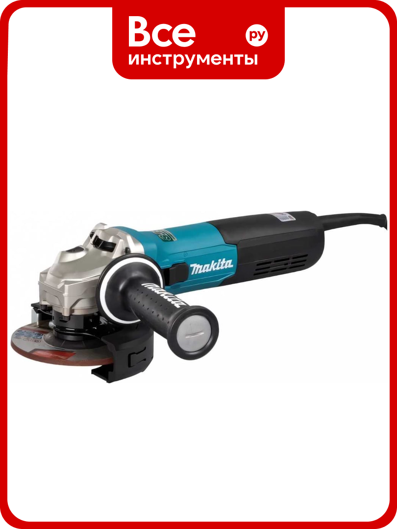 Углошлифовальная машина Makita 125 мм, 1900 Вт, 11500 об, SJSII, AFT, плавный пуск, поддержание оборотов под нагрузкой GA5092X01