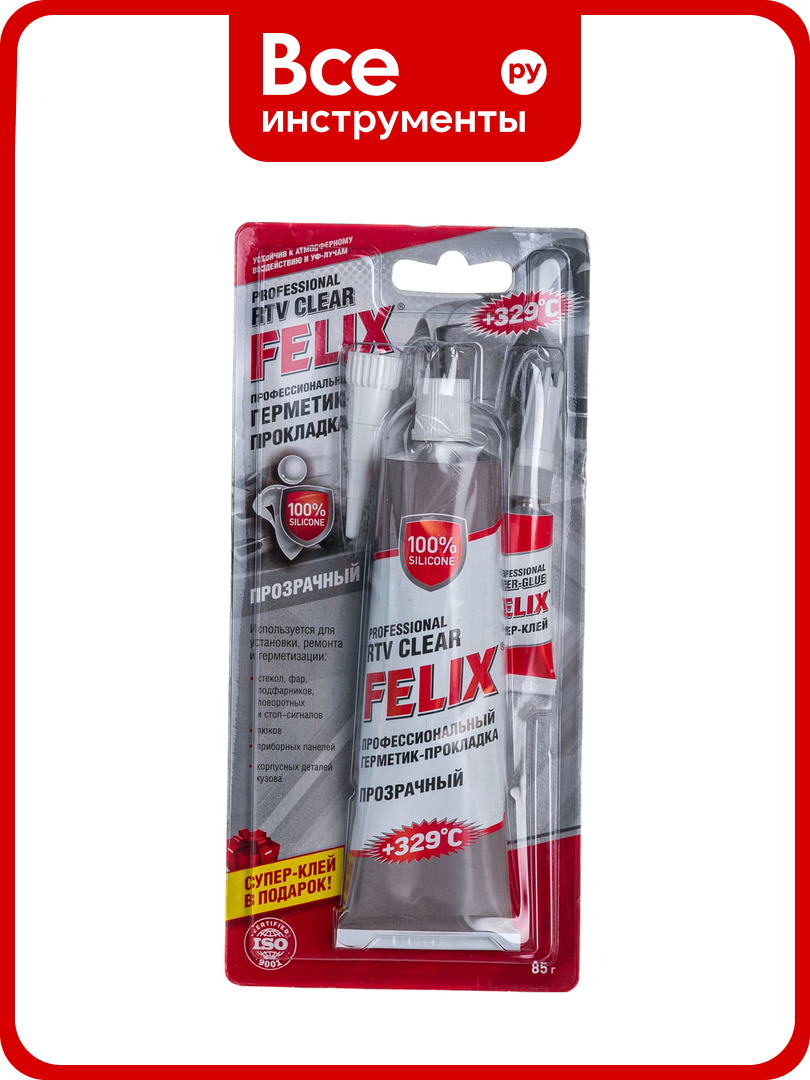 Герметик-прокладка, FELIX, FELIX (силиконовый; прозрачный; 85 г) 411040058, установки
