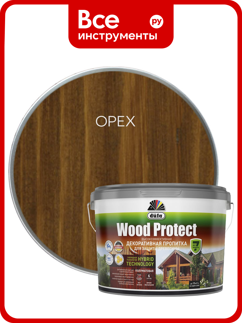 Пропитка Dufa WOOD PROTECT орех, 9 л МП00-011081