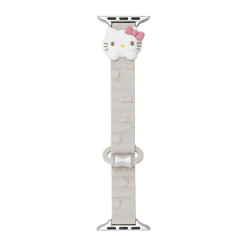Ремешок Hello Kitty Sanrio для Apple Watch 40 мм 41 мм 38 мм, силиконовый спортивный ремешок для часов iWatch Series SE 9 8 7 6 5 3 4 Ultra 2, подарок