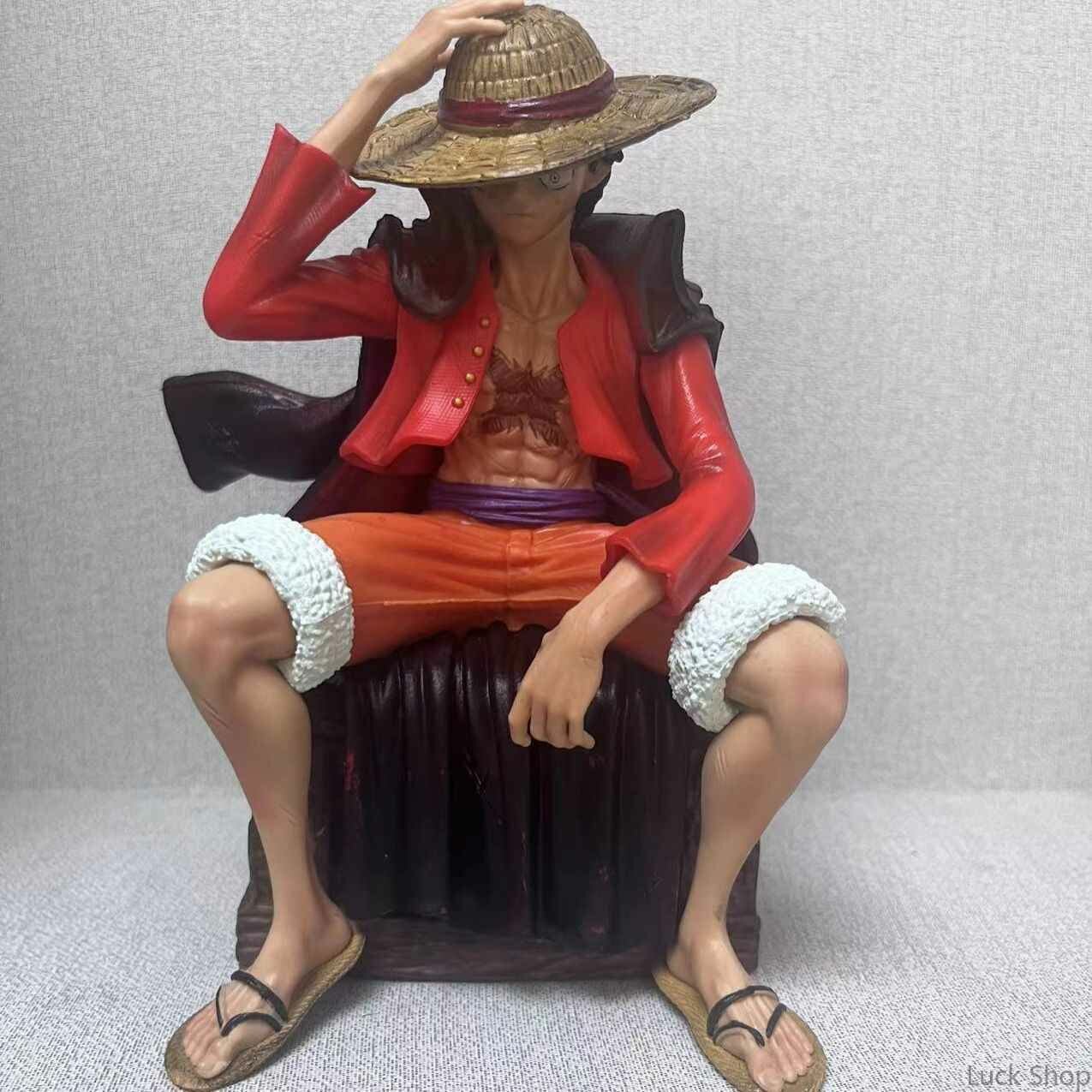 One Piece Луффи сидячая коллекционная статуэтка 18 см (2 сменные головы) лицензионная фигурка