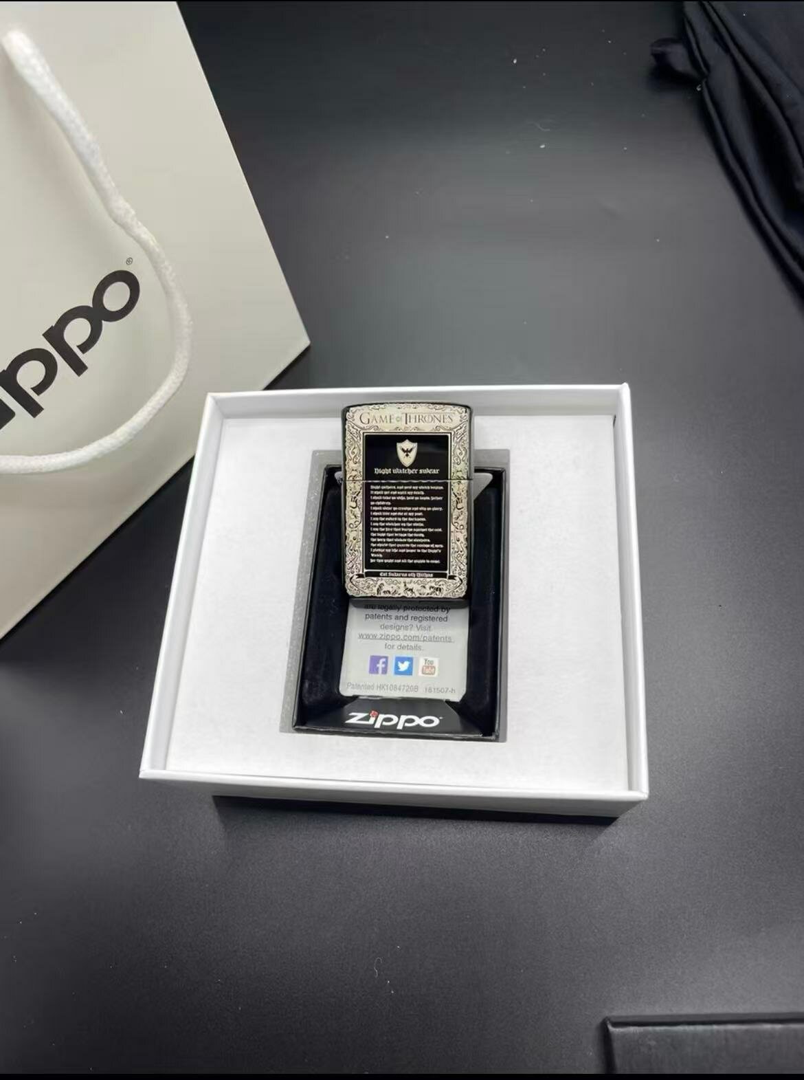 Zippo, в стиле "Game of Thrones", пустая(без заправки)