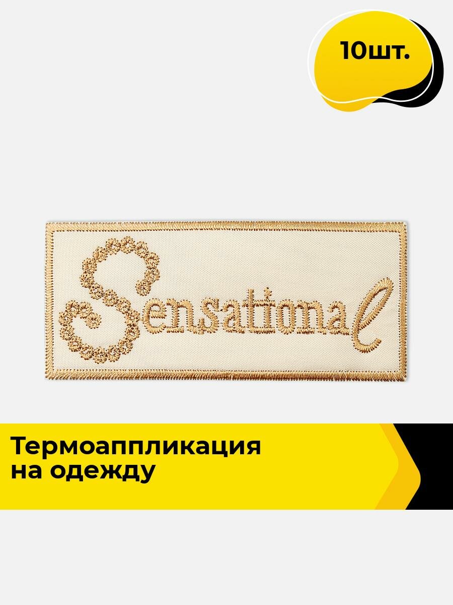 Термонаклейка аппликация на одежду, термонашивка 3.3х8 см, 10