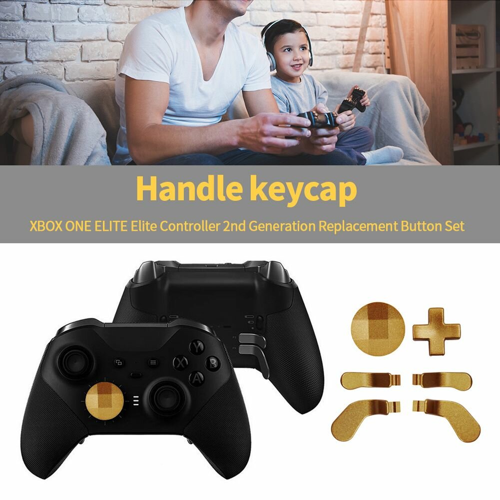 Замена кнопок для контроллера Xbox One Elite Series 2, комплект из 6 элементов, золотистый цвет