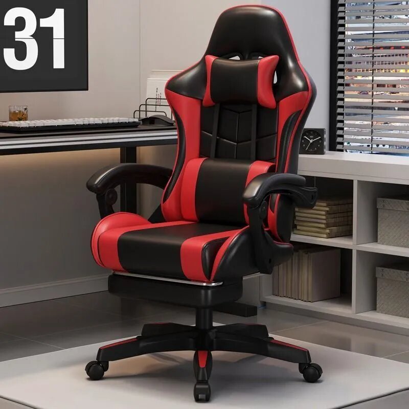 HongDiJia Игровое компьютерное кресло, Черный и красный Красивый цвет G227