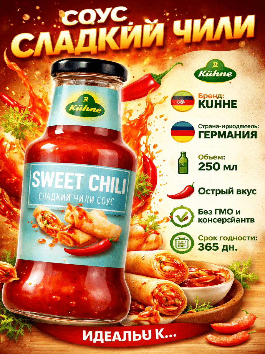 Соус Kuhne Сладкий чили, 250мл