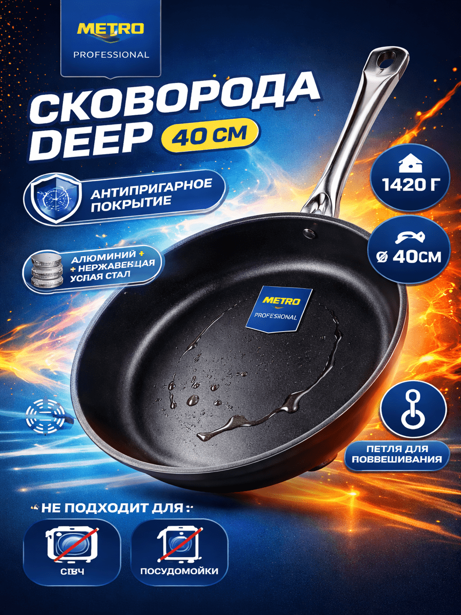 METRO PROFESSIONAL Сковорода Deep, 40см