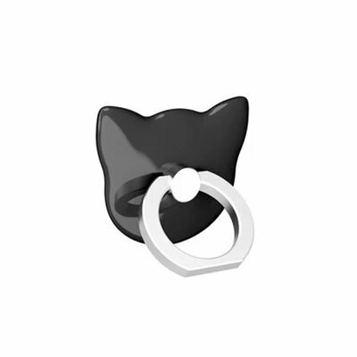 Попсокет-держатель для телефона, черный, в форме кошки