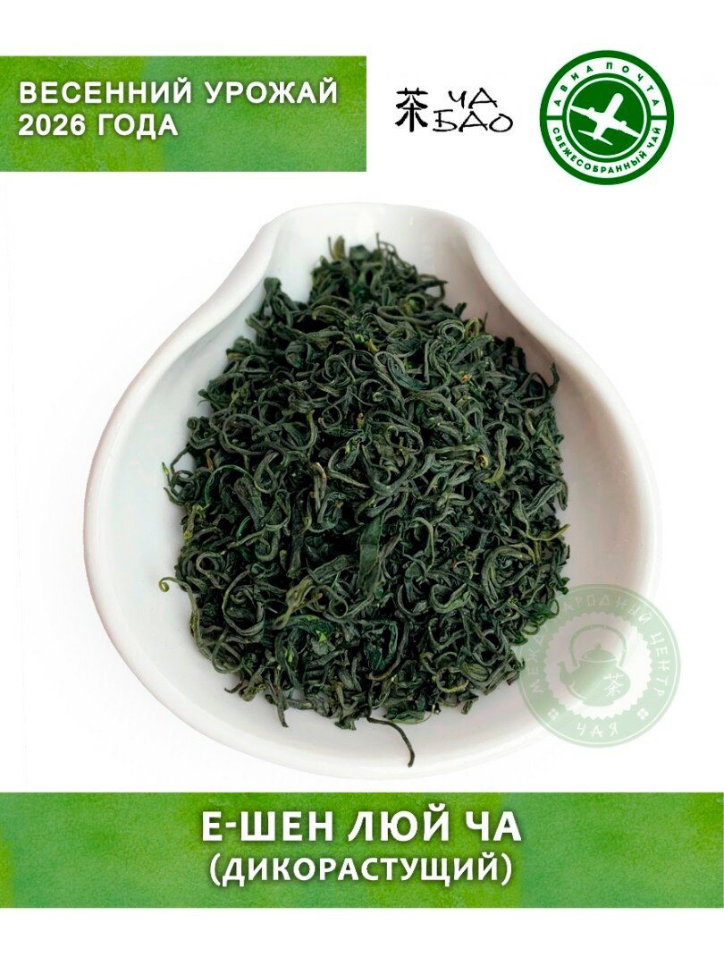 Чай зелёный китайский, урожай 2026 - Е-Шен Люй Ча (Дикорастущий), Авиа, 50 гр.