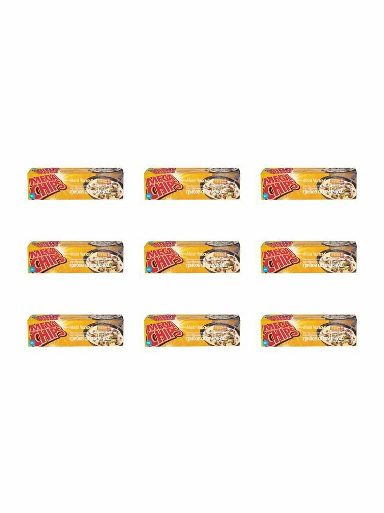 Mega Chips Чипсы-пластины картофельные с грибами и сметаной, 100 г, 9 шт
