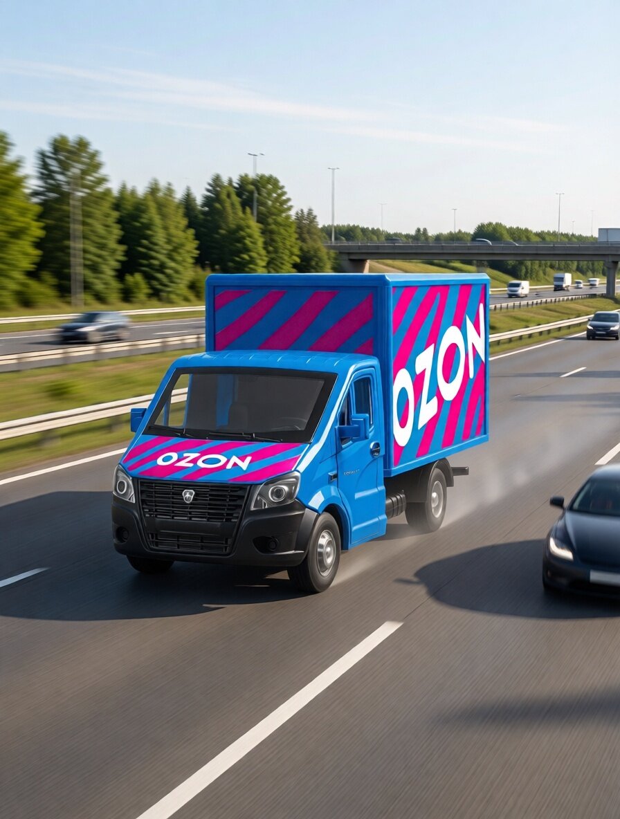 Машинка металлическая инерционная ТМ Автопанорама, ГАЗель NEXT OZON, свет, звук