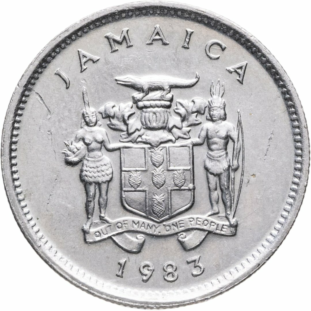 Ямайка 5 центов cents 1983, Мельхиор медь-никель, в сохранности XF-AU