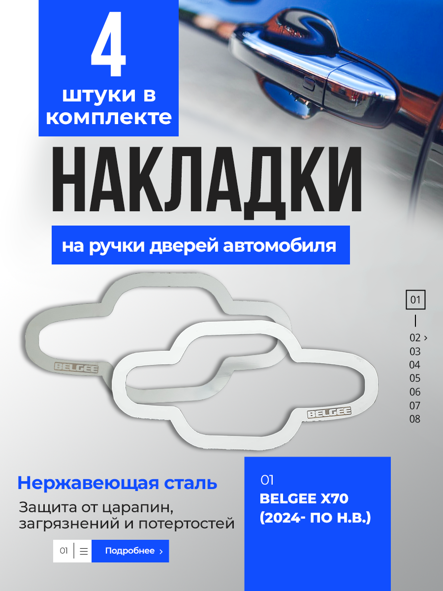 Накладки на ручки дверей Белджи X70 / Belgee X70 (2024- по н. в.)