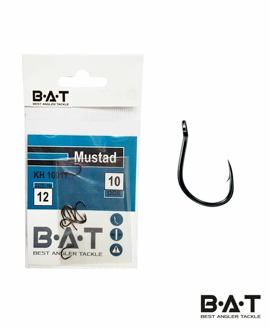 Крючки BAT MUSTAD КН 10011 (№ 12) упаковка 50 штук