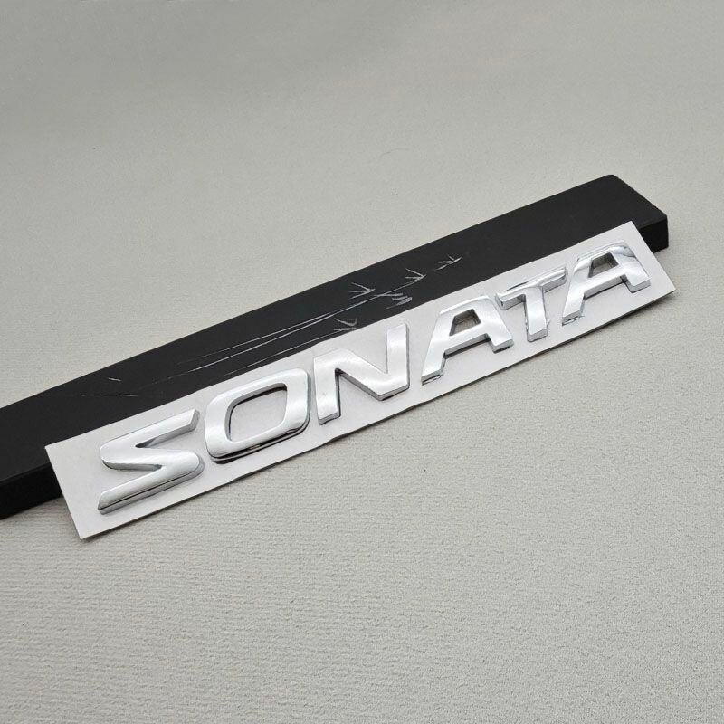 3D ABS шильдик-наклейка Hyundai SONATA хром / глянцевый черный, эмблема на багажник