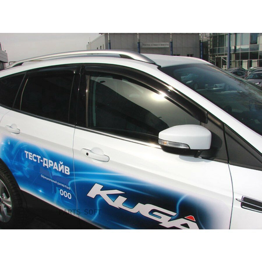 Дефлекторы боковых окон для Ford Kuga, 2013-20, 4ч, темный / Форд Куга от официального дистрибьютора, SIM, артикул NLDSFOKUG1332