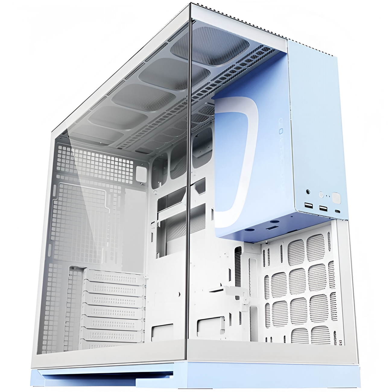 Корпус Midi-Tower Geometric Future Model 5, E-ATX, белый/голубой (1AM5WKPB00100)