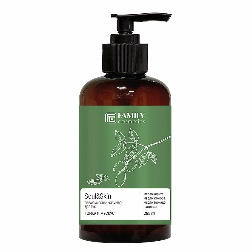 Family Cosmetics Мыло жидкое для рук Soul & Skin, Тонка и мускус, 285 мл