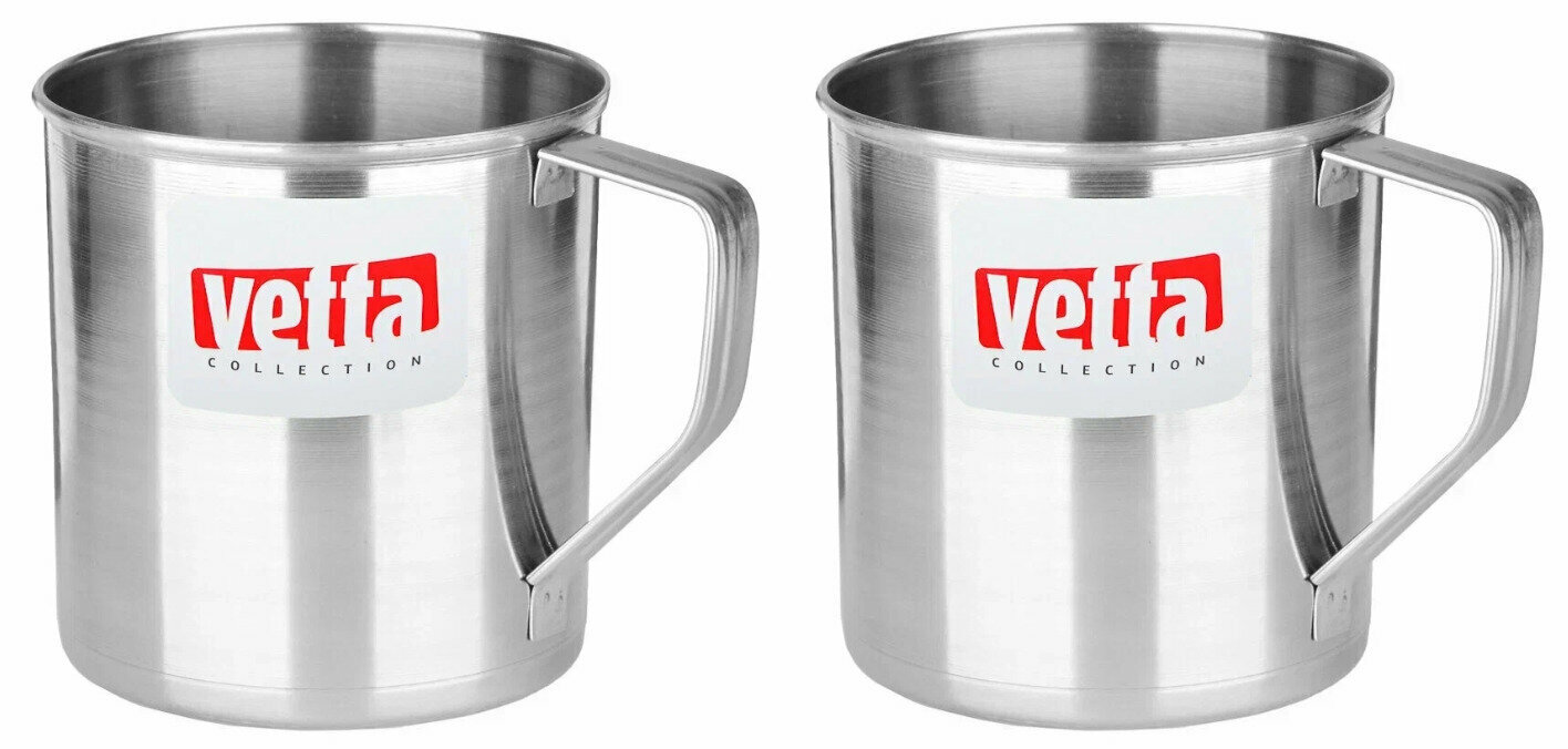 Кружка Vetta, нержавеющая сталь, диаметр 10 см, 600 мл, 2 шт