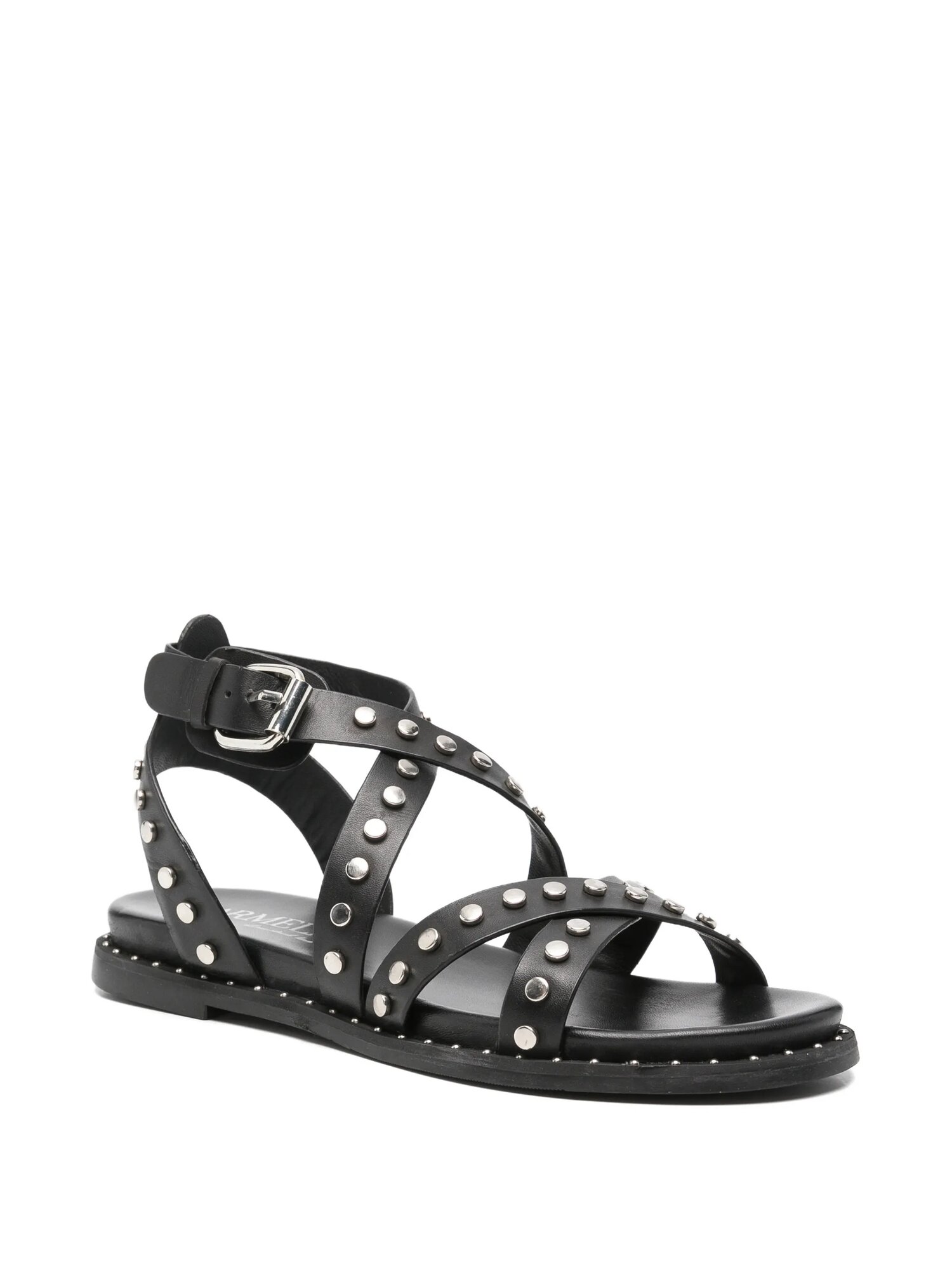 Босоножки Carmela Stud-embellished leather sandals, размер 40, black/black — фото 1