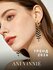 Серьги Velu Mode, фианит, размер 16 мм, dark grey