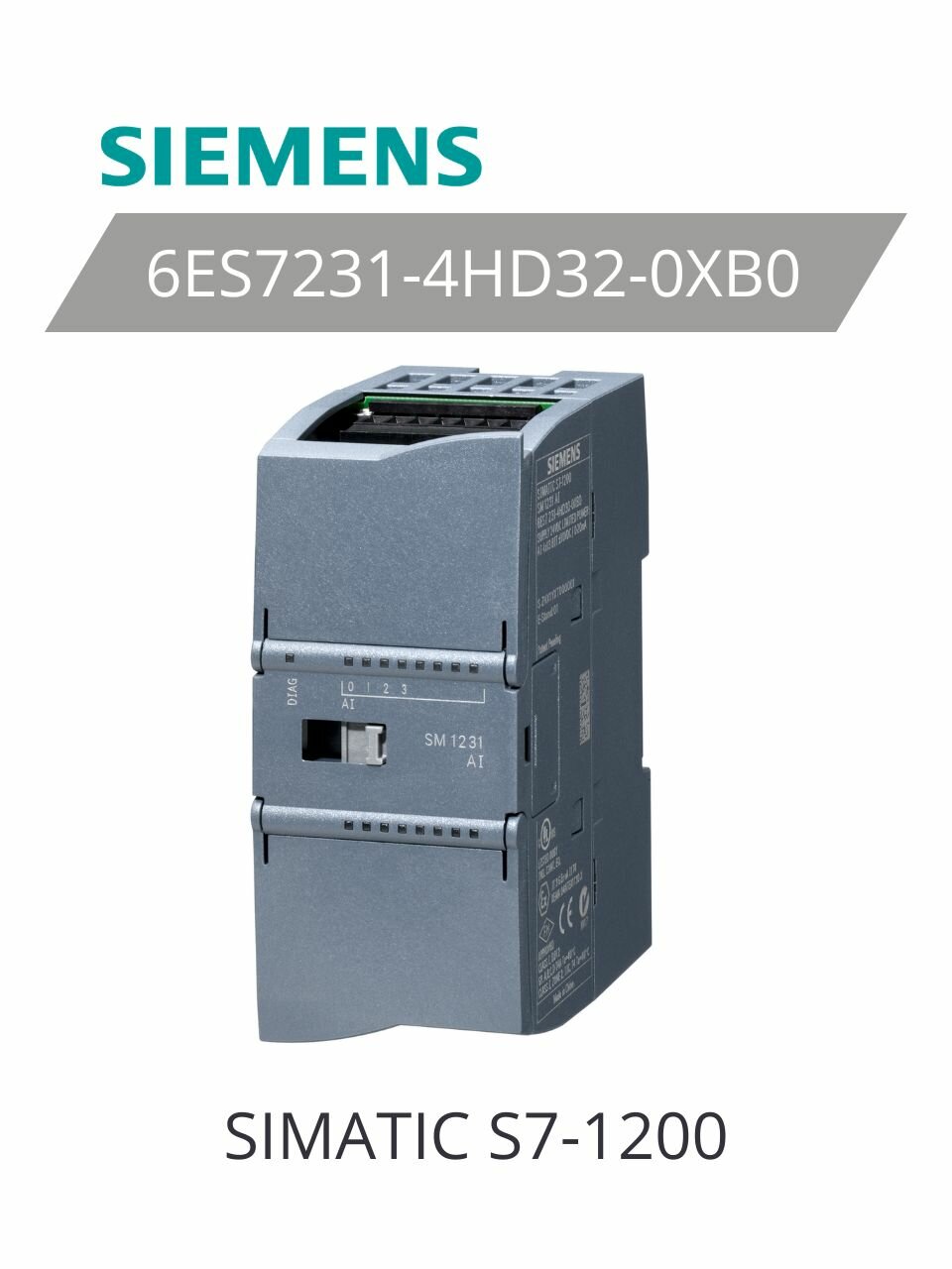 Модуль аналогового ввода Siemens SIMATIC S7-1200 SM 1231 (6ES7231-4HD32-0XB0) 4 входа AI, 13 бит ADC, сигнальный модуль ПЛК