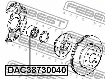 Подшипник ступичный передний 38x73x40 HONDA Civic 95-01 CRV I CRX III FEBEST DAC38730040