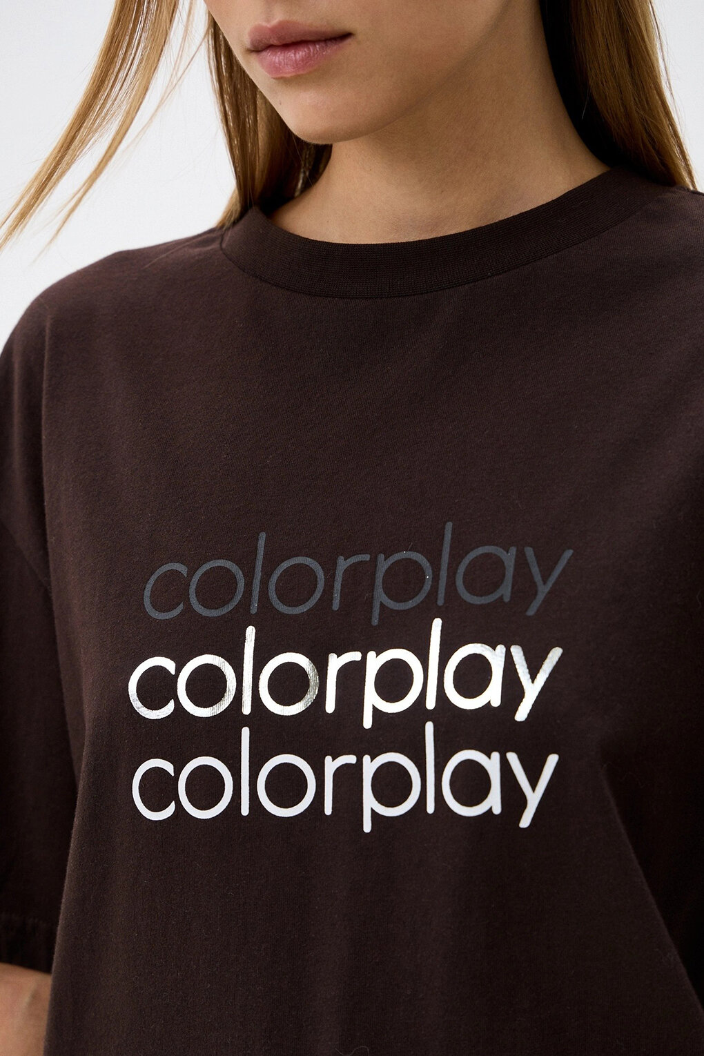 Футболка colorplay, размер XS, темно-коричневый — фото 1