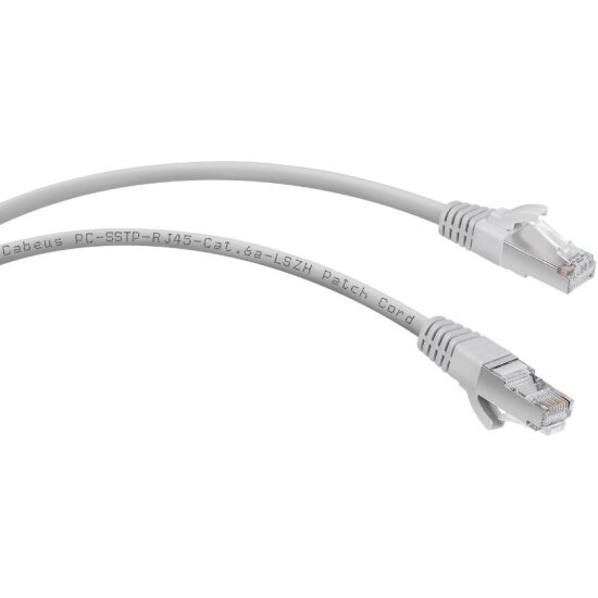 Патч-корд Cabeus S/FTP, категория 6а (10G), PC-SSTP-RJ45-Cat.6a-10m-LSZH