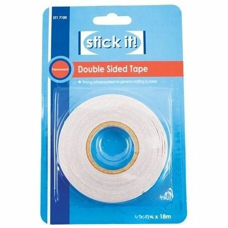 Клейкая лента docrafts "Stick It" двусторонняя, 12 мм, 18 м, в рулоне