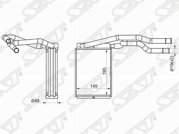 Радиатор отопителя салона SAT ST-FD08-395-0 Ford Fiesta 02-05 / Fusion 02-12