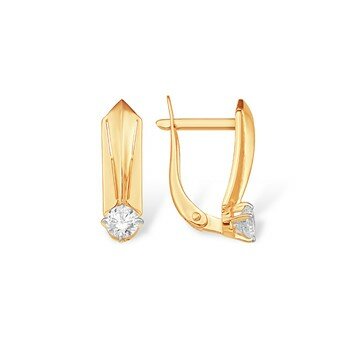 Серьги JEWELIN, красное золото, 585 проба, фианит