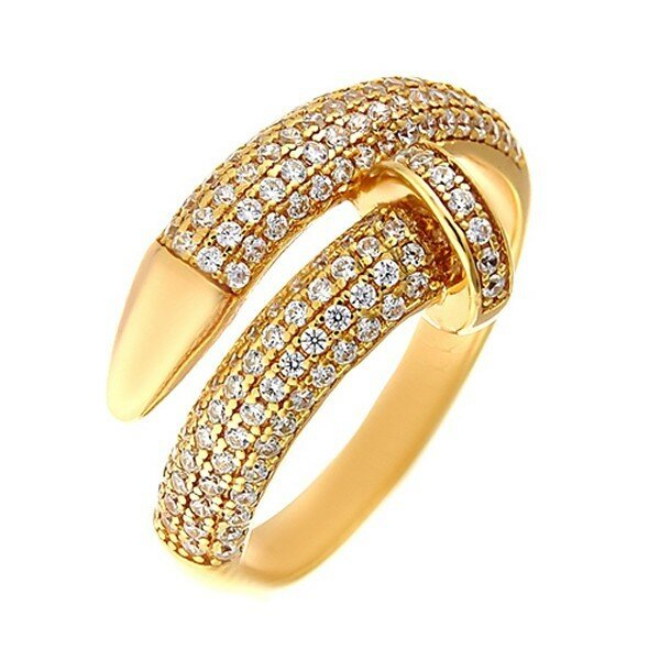 Кольцо тонкое, широкое JEWELIN, серебро, 925 проба, родирование, фианит