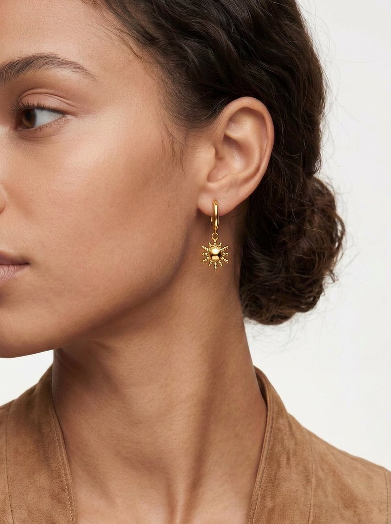 Серьги LU Jewel, размер 15 мм, золотой